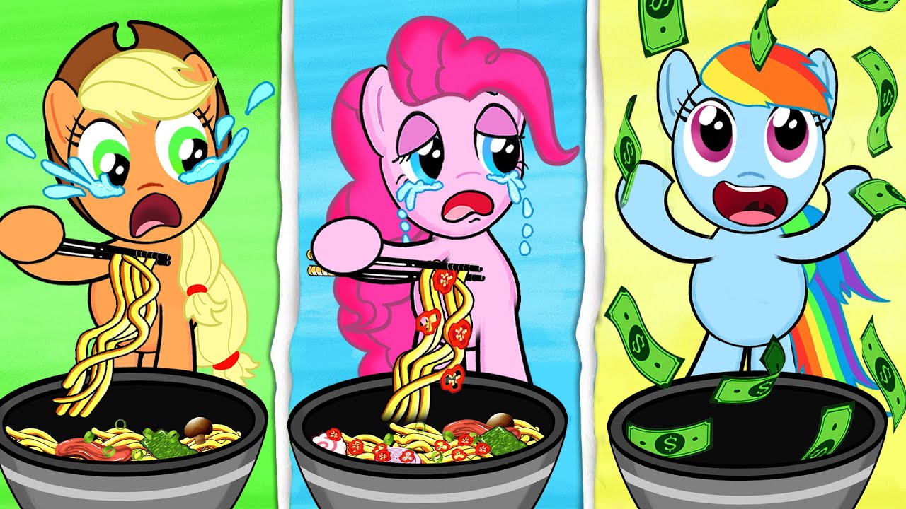 Find the giant noodle mukbang champion - MY LITTLE PONY | Stop Motion ...
