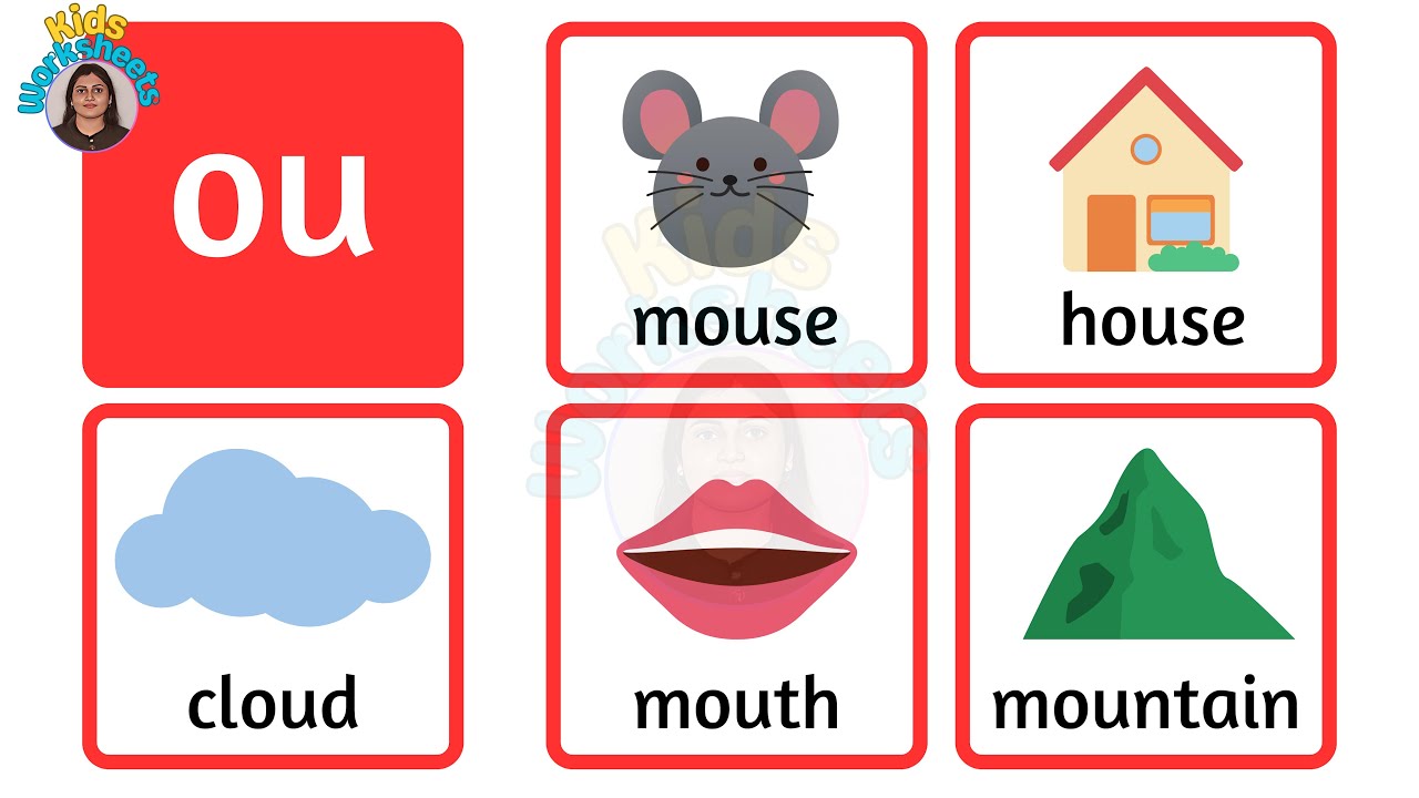 OU SOUND WORDS || Learn ou sound words || Sound words for kids with ...