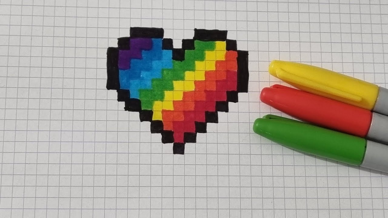 Comment Dessiner un coeur Arc-en-ciel en Pixel Art Facilement ...