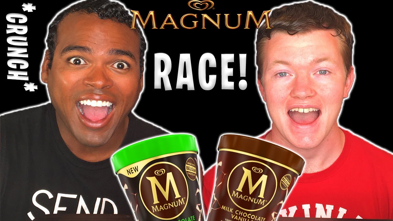 ASMR MAGNUM ICE CREAM RACE EATING CHALLENGE! (DARK CHOCOLATE MINT, MILK ...