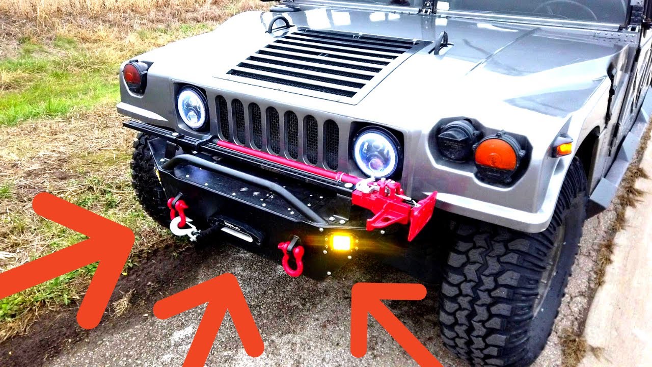 USMC Humvee Gets AESTHETIC Front Winch Bumper - YouTube
