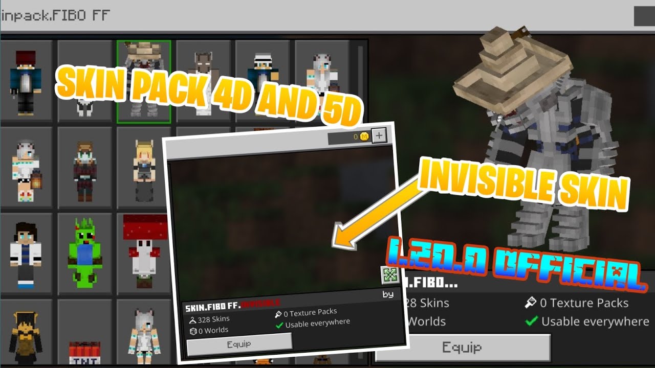 skin pack 4D and 5D 300+ "bonus skin invisible" minecraft pe 1.20.0 ...