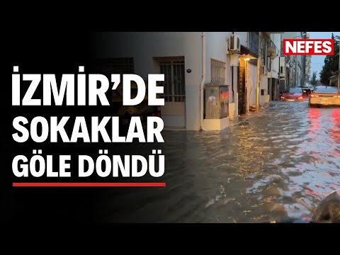 İzmir'de yağmur ve fırtına hayatı olumsuz etkiledi