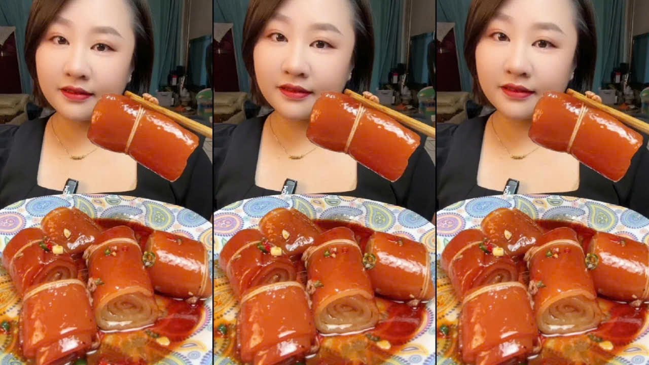 Eat Crispy Braised Pork Skin Rolls - YouTube