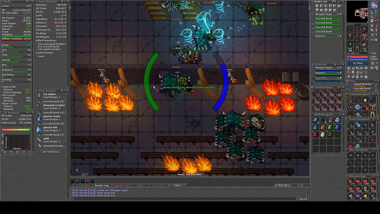 400+ 4 voc Rapid-Respawn Ice Library Hunt - Tibia - YouTube