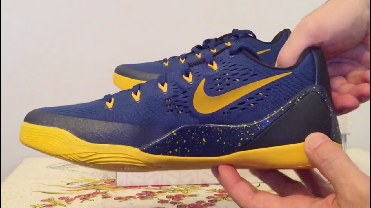 Nike Kobe 9 EM Gym Blue University Gold shoes - YouTube