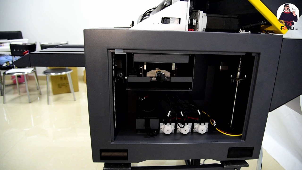 12 Focus Alpha-Jet A2 uv printer Load ink to print head - YouTube