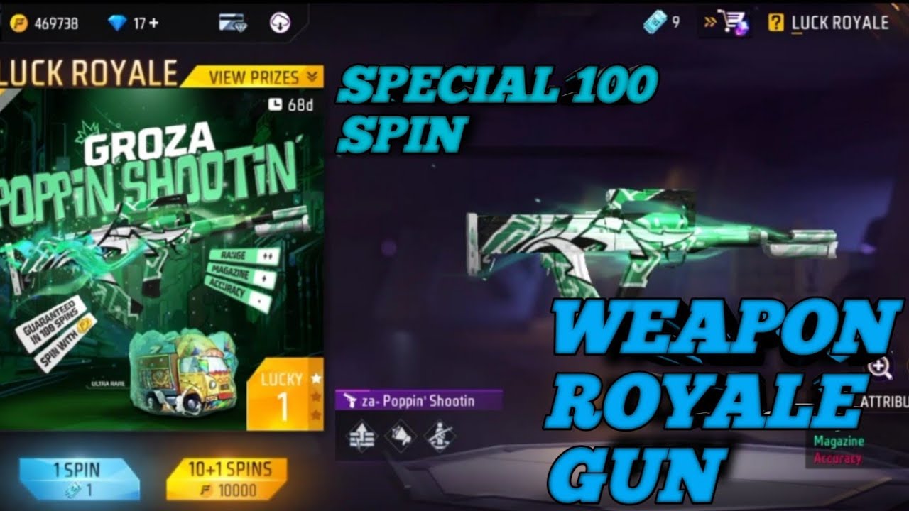 FF MAX WEAPON ROYALE 100% GUN SPIN KITNE MEIN MILA MERE KO #VIRAL# ...