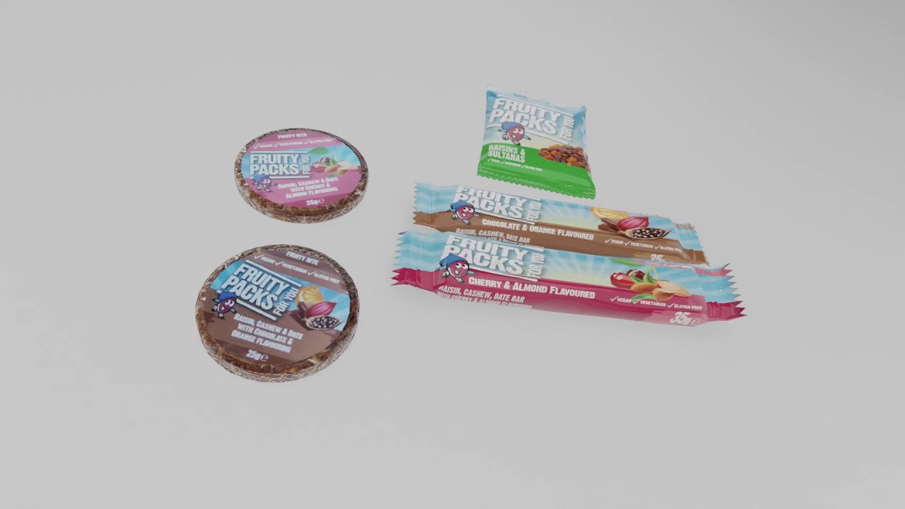 fruity packs 3d product render animation - YouTube