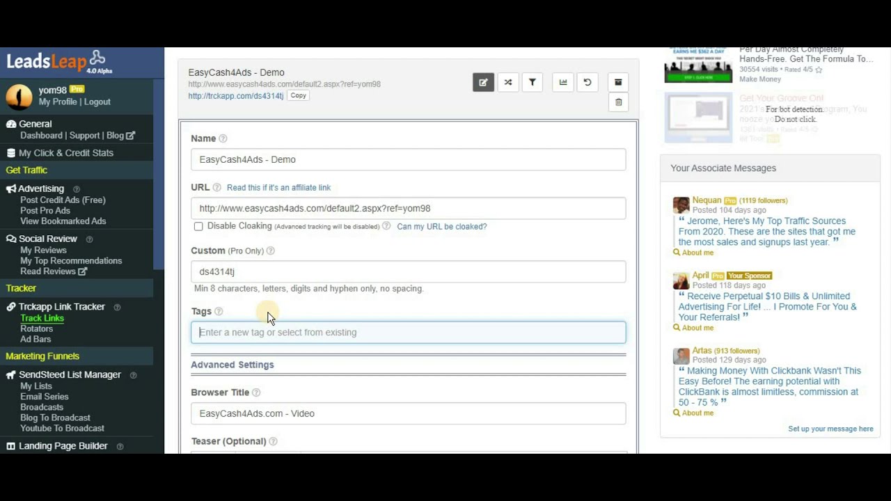 LeadsLeap - How To Set Up Link Tracker Using LeadsLeap [Step-By-Step ...