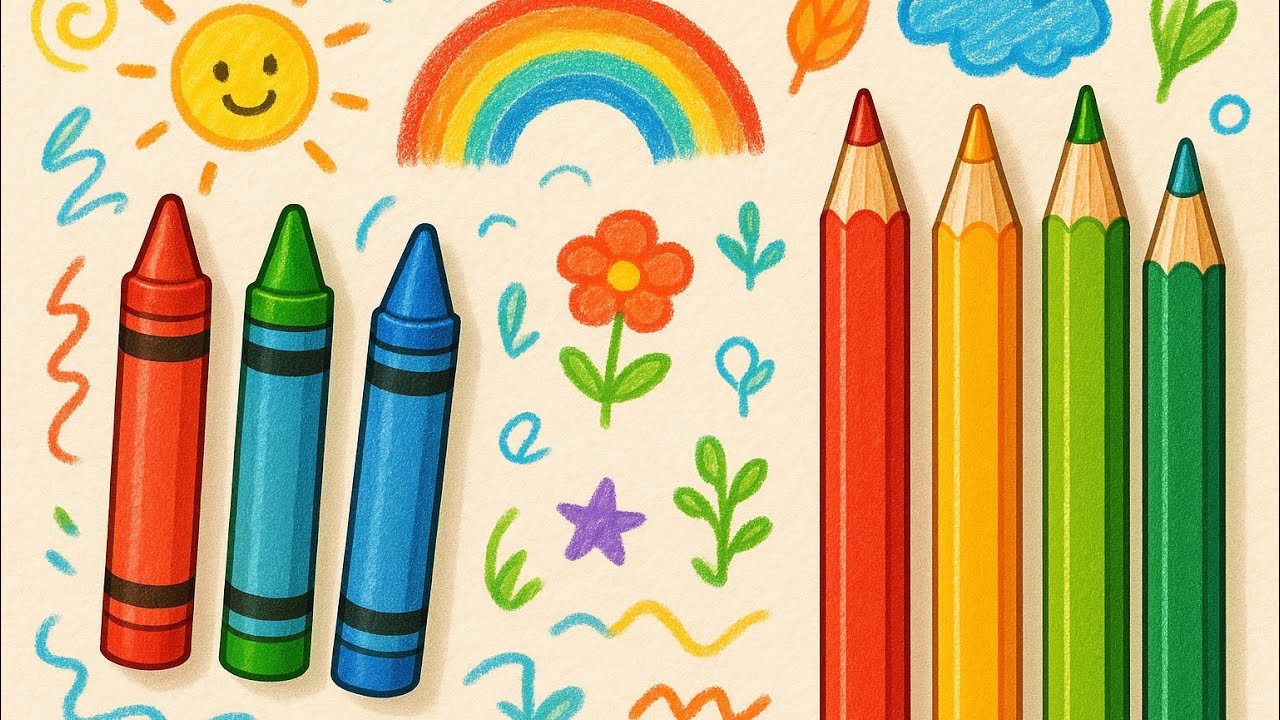 cheerful crayons and sharp color pencils - YouTube