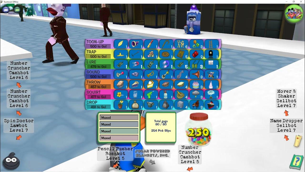 Toontown Offline 4 Story Cashbot Building 15 Laff Solo - YouTube