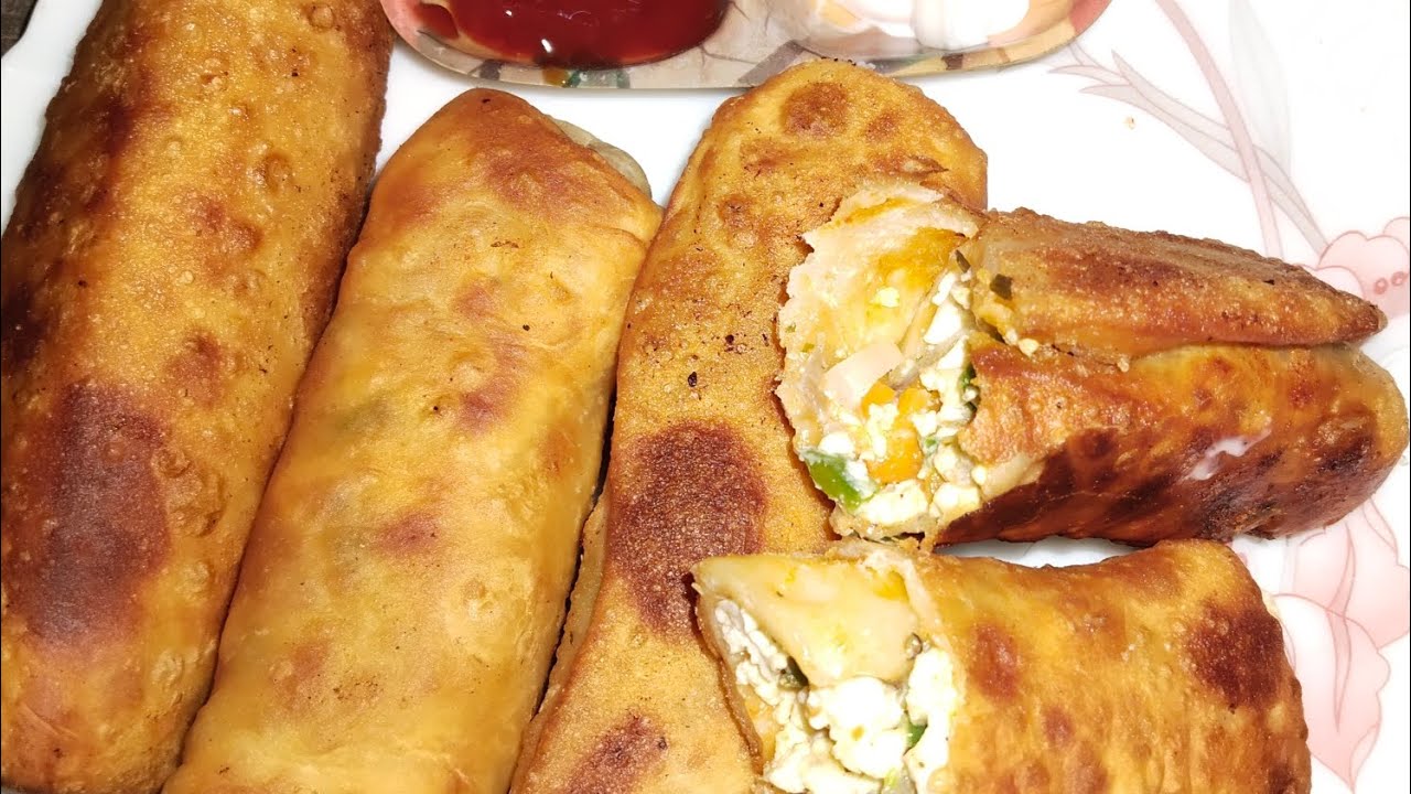 nashta different style egg vegetable roll - YouTube