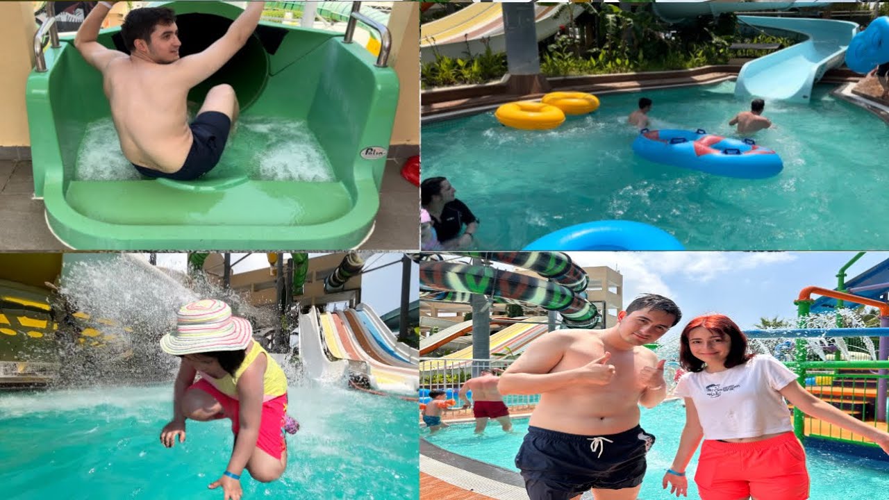 DEV SU KAYDIRAK AQUAPARK ZEYNEP HİRANUR/CADI TEYZE/ماما جابت بيبي - جنى مقداد | طيور الجنة - YouTube