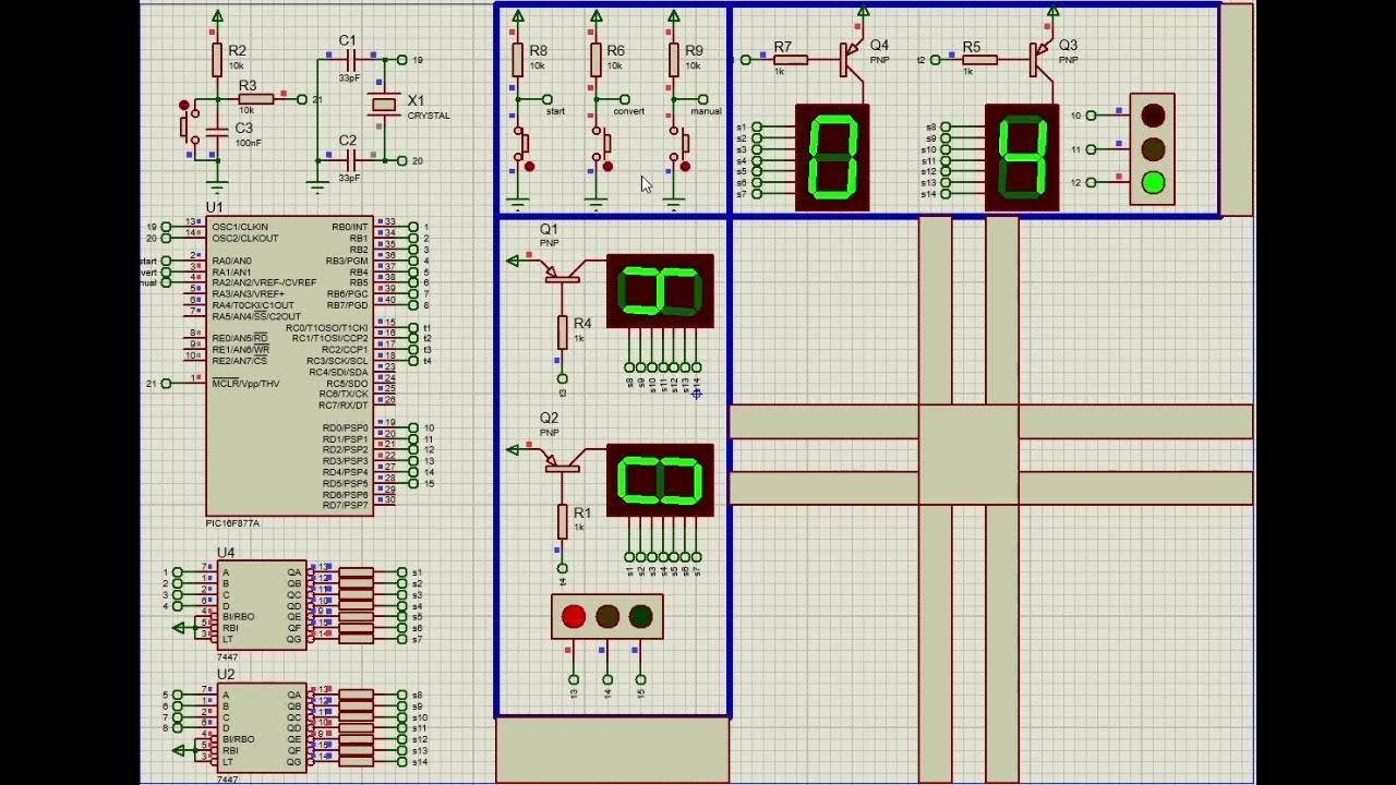 Traffic light with PIC16F877A - YouTube