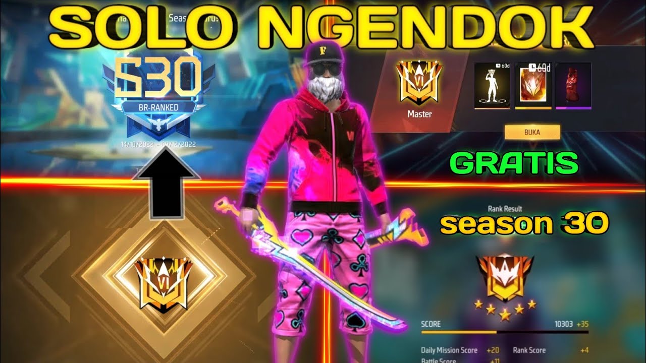 🔥CARA CEPAT DAN MUDAH PUSH RANK GM SOLO SEASON 30🔥 || GARENA FREE FIRE ...