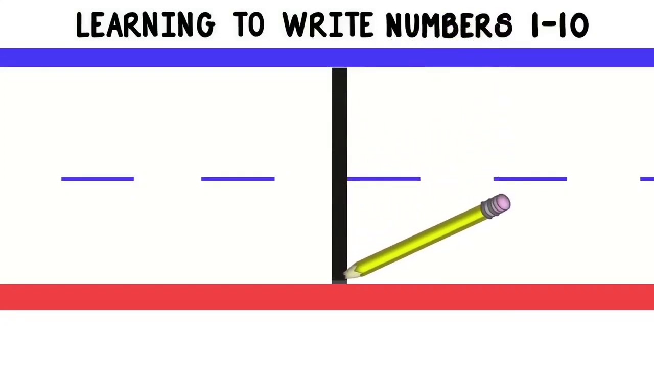 Learning to write the Number 1 for nursery kids - YouTube