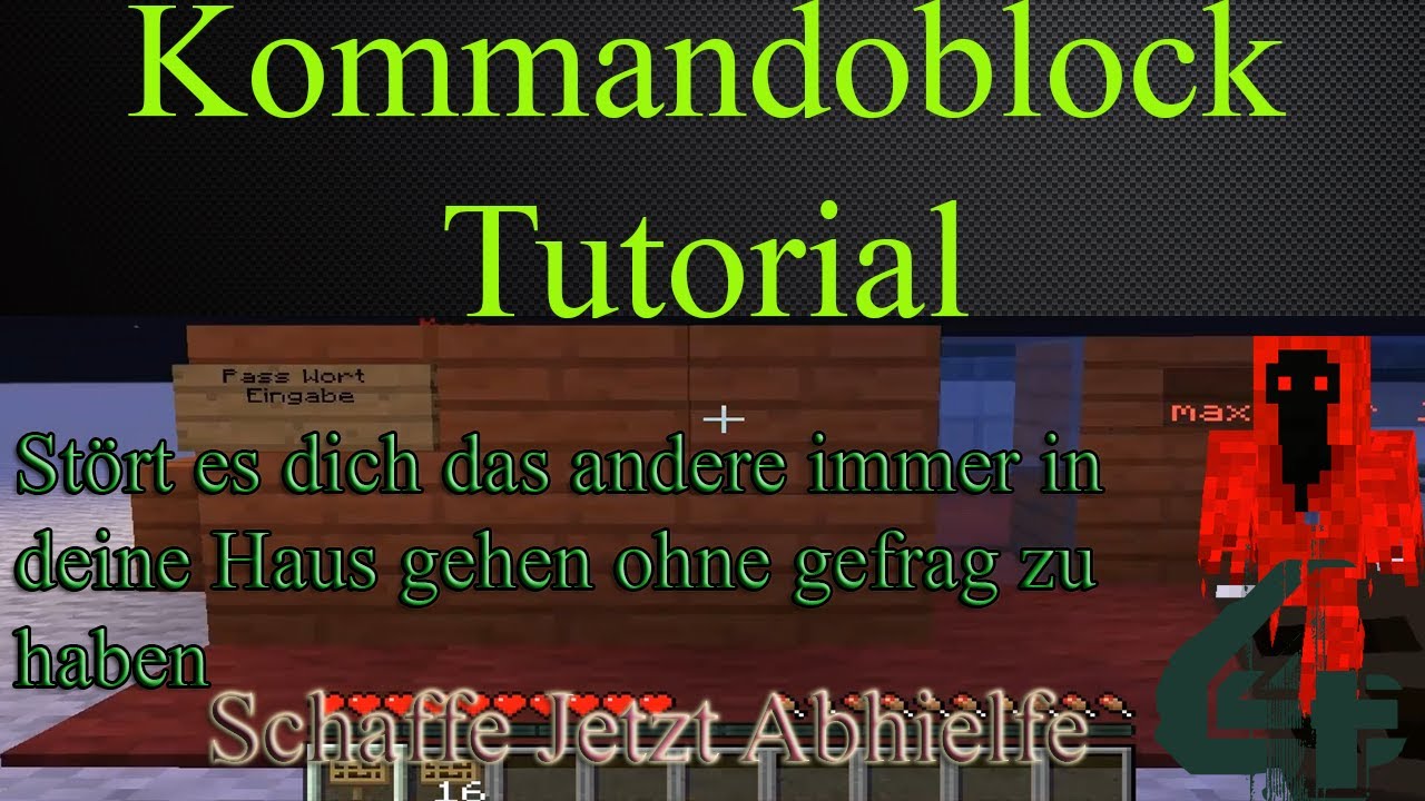 Minecraft Kommandoblock: Tutorial Einfach verstehen #4 German - YouTube
