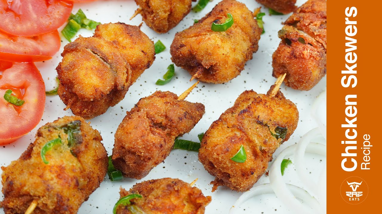 Crispy Chicken Skewers Recipe | Mini Chicken Tikka Recipe by RazEats ...