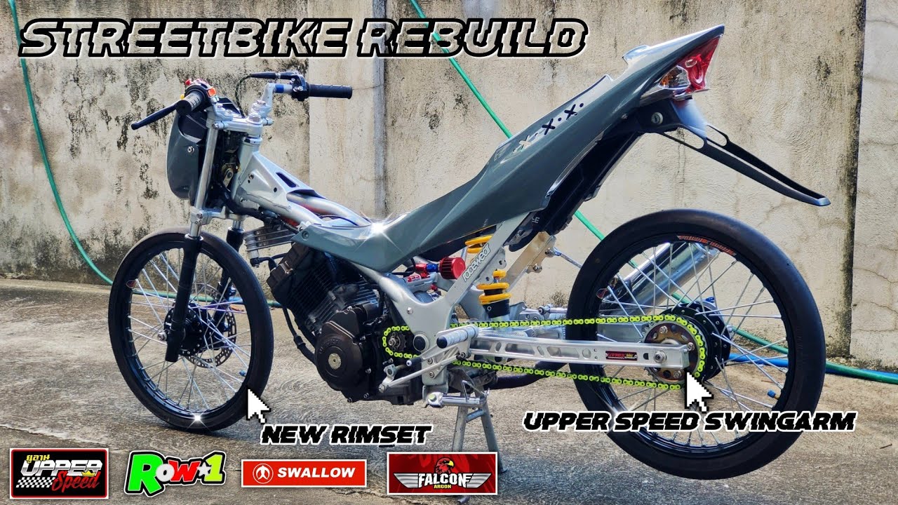 Raider 150 Streetbike build. New rimset +Upper speed swingarm ...