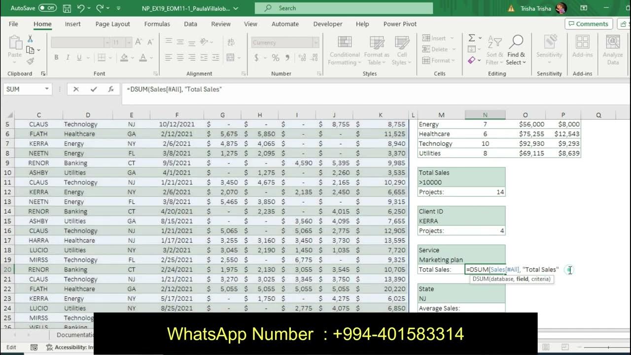 Module 11: End of Module Project 1 | New Perspectives Excel 2019 ...