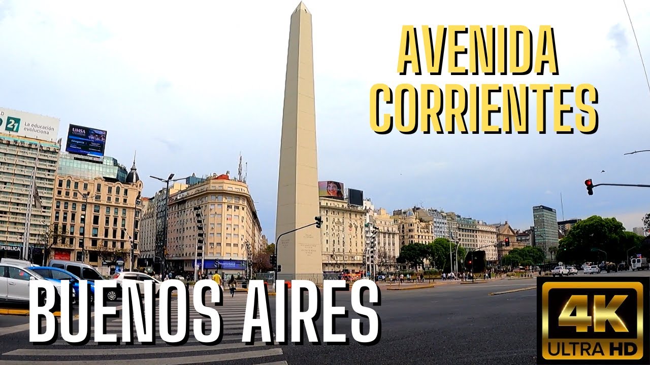 [4k] Caminata por Avenida Corrientes- Buenos Aires - Argentina ...