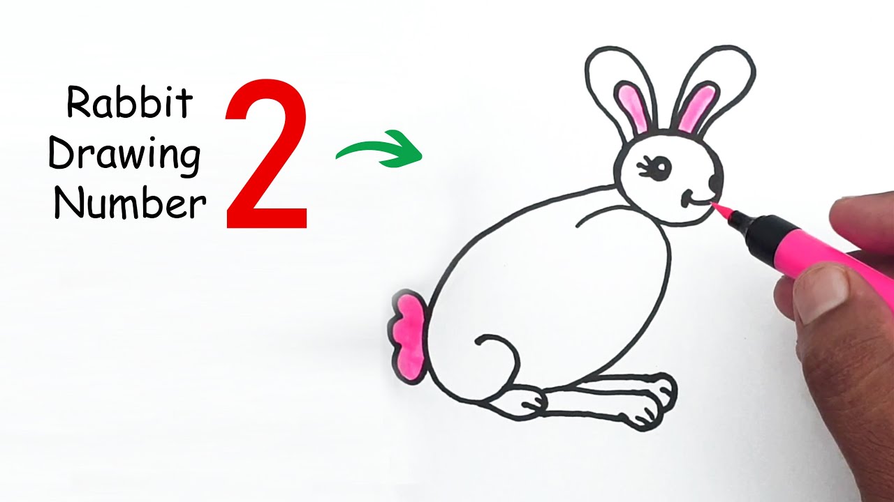 How to turn Number '2' into Rabbit Step by Step | Easy Drawing Tutorial ...