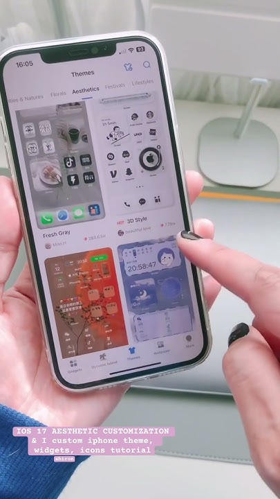 IOS 17 AESTHETIC CUSTOMIZATION & I custom iphone theme, widgets, icons tut..🎀 #cute #review #diy ...