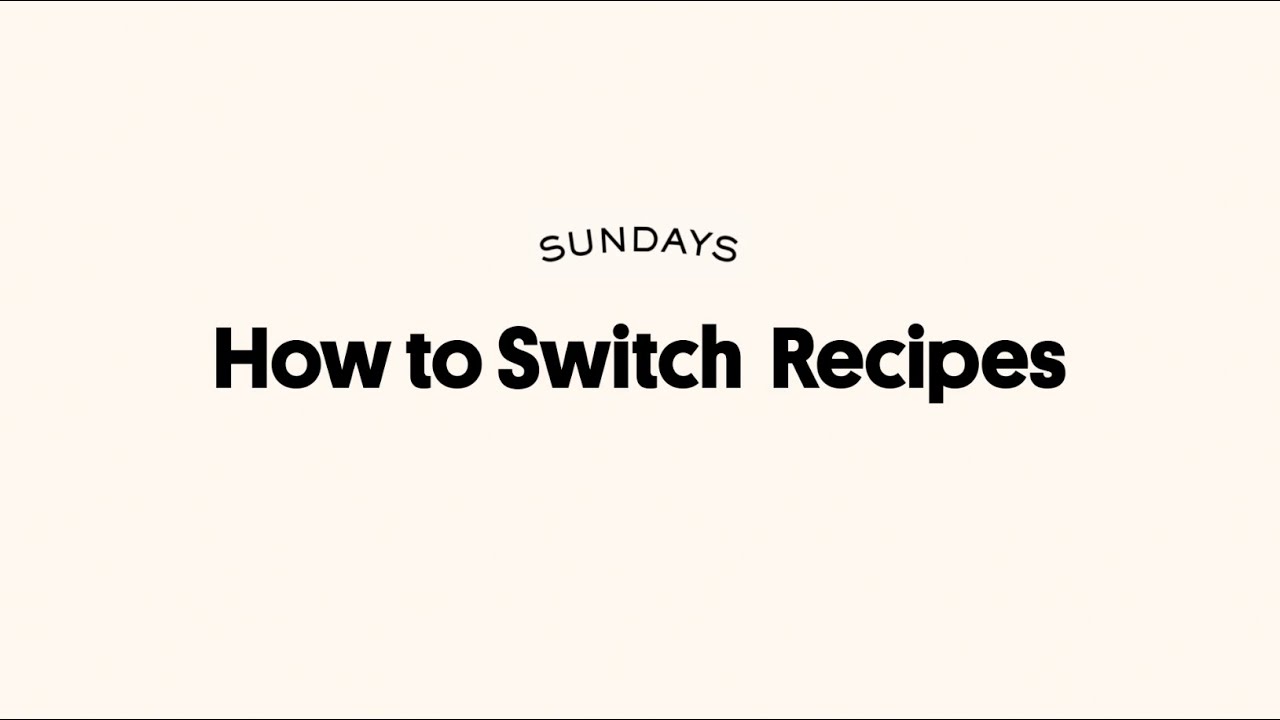 How to Switch Recipes - YouTube