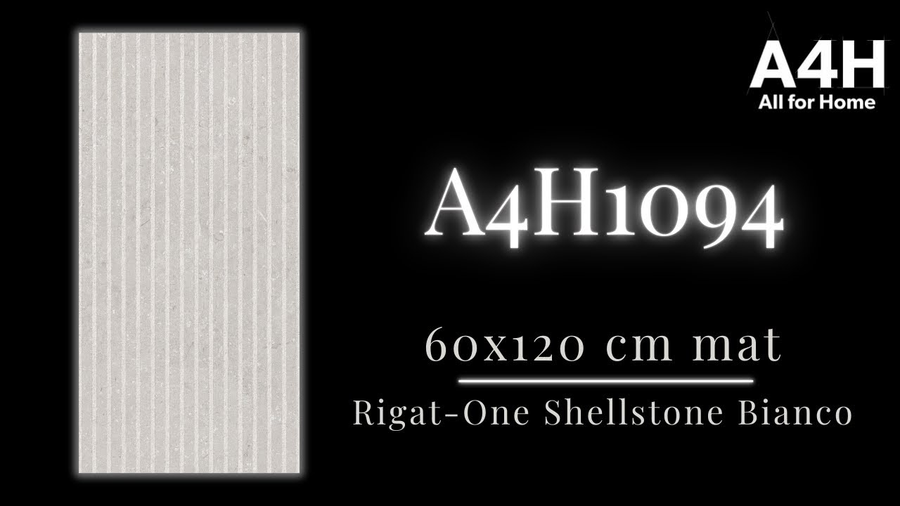 Gres na ścianę 60x120 cm biały mat A4H1094 Shellstone Bianco Rigat-One - YouTube