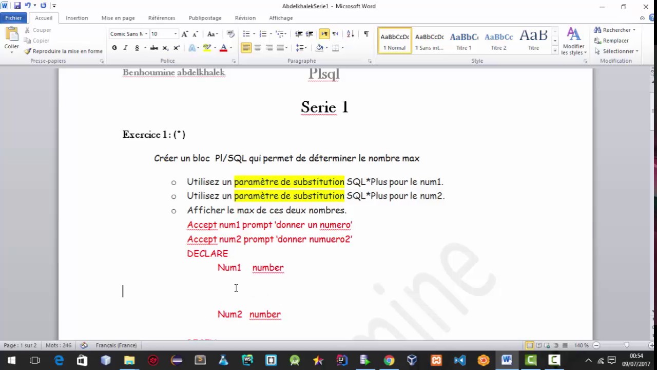 Exercice1 Plsql Youtube 3798