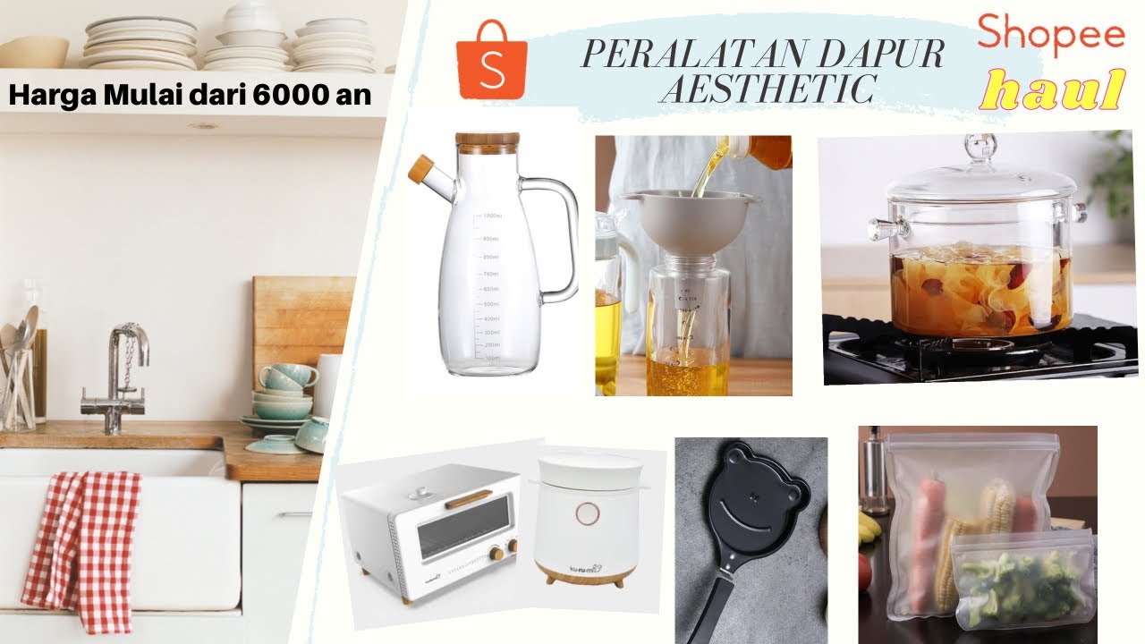 UNBOXING PERALATAN DAPUR AESTHETIC | SHOPEE HAUL | PART 1 - YouTube