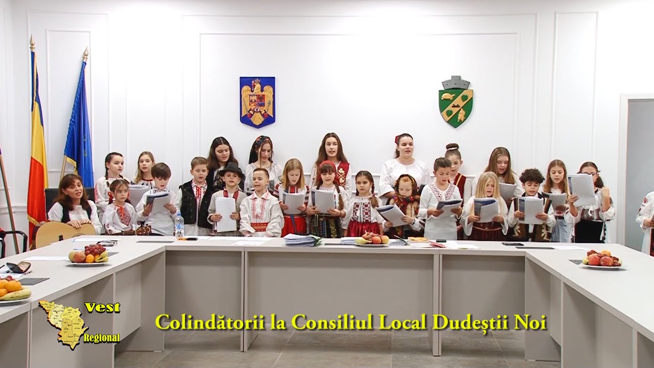 Colindătorii la Consiliul Local Dudeștii Noi , decembrie 2024 - YouTube