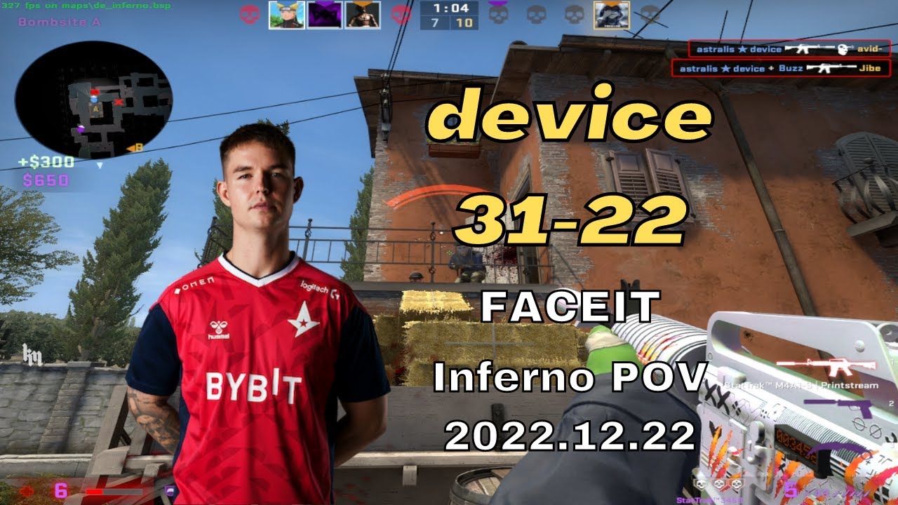 Astralis device 31Kills Inferno POV @ FACEIT ranked 2022.12.22 - CSGO POV - YouTube