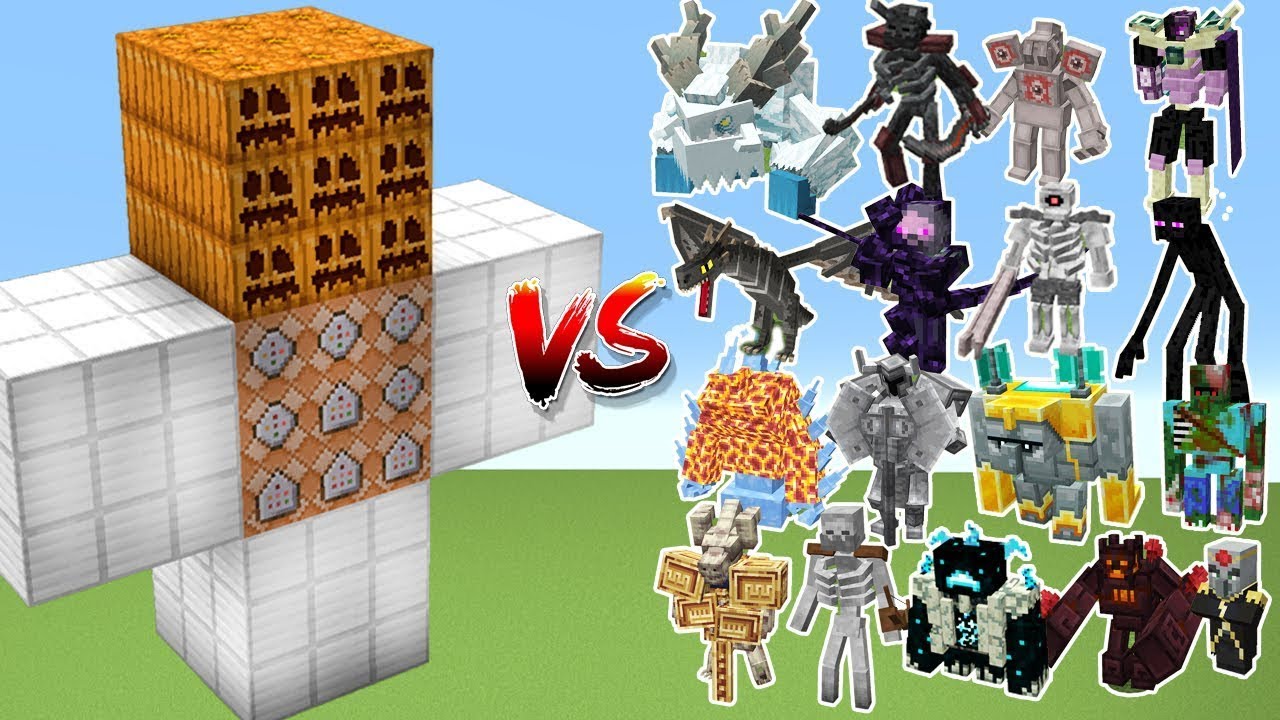 ALPHA MUTANT IRON GOLEM VS All Minecraft Bosses, Ender Golem, Warden ...