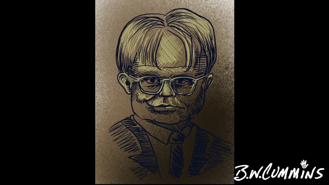 Let's Caricature Draw Dwight Schrute from The Office - 0197 - Speed ...