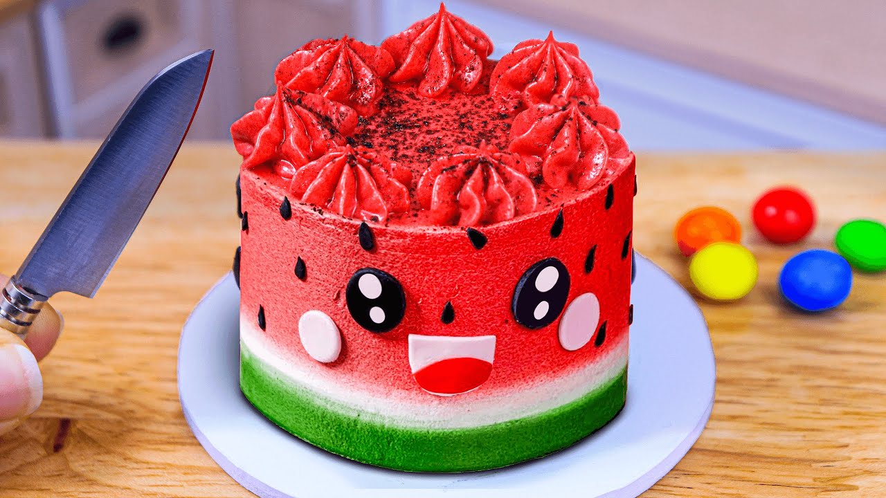 Yummy Watermelon Chocolate Cake 🍉🍫 Cute Miniature Watermelon Chocolate ...