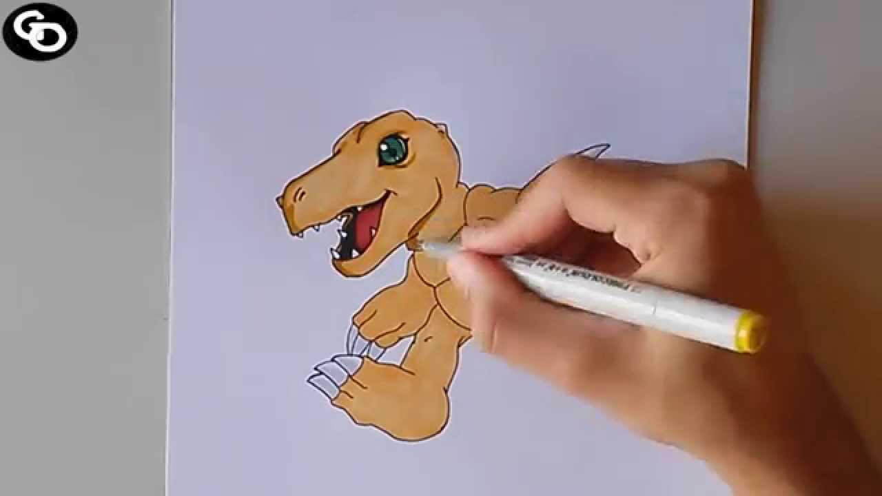 Speed Drawing - Agumon - Digimon - YouTube