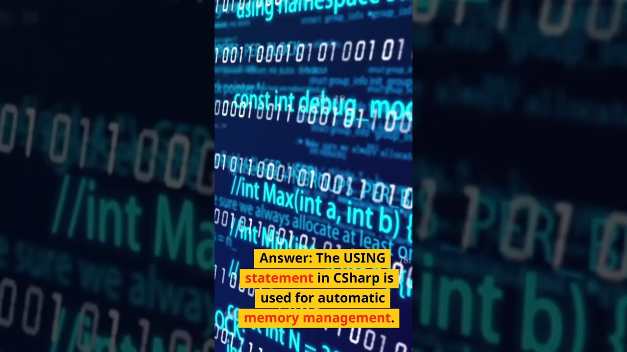 What Is The Purpose Of Using Statement In CSharp DotNet Interview What Is The Purpose Of Using Statement In CSharp DotNet Interview