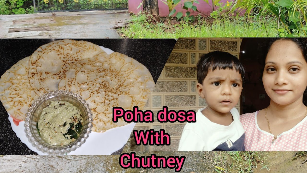 instant poha dosa recipe with tasty chutney/Goan youtuber konkani vlog ...