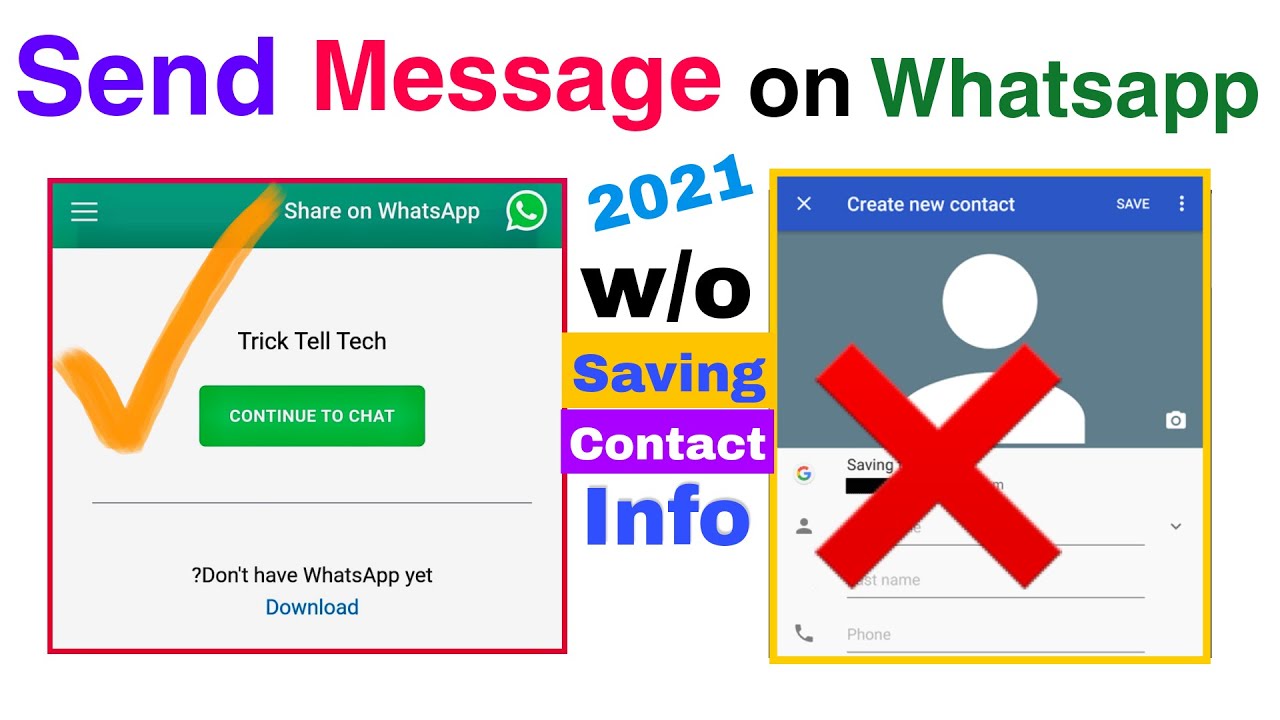 How to send message on whatsapp directly w/o saving contact number ...