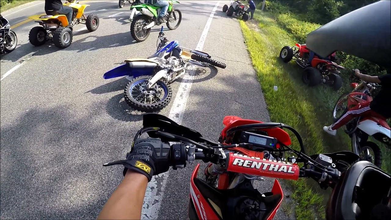 Atv Runs over Dirt bike - YouTube