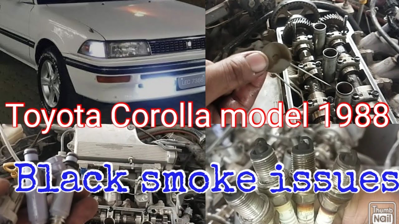 Toyota Corolla 88 model black smoke issues - YouTube