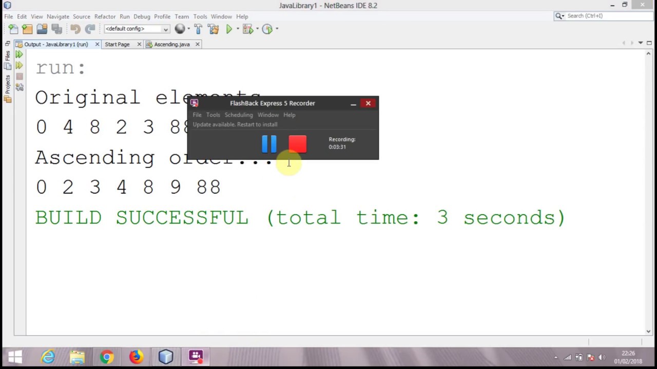 Java Program For Ascending Order Youtube