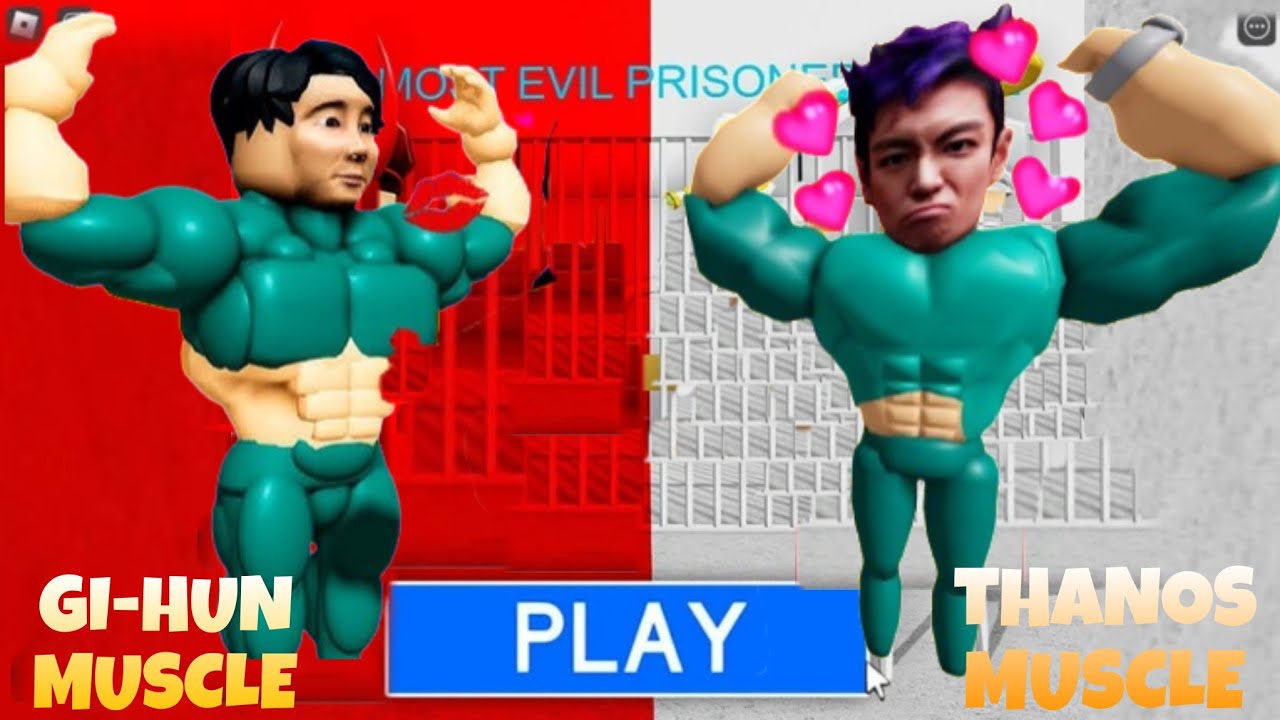 GI-HUN MUSCLE🆚️THANOS MUSCLE PRISON RUN! OBBY ROBLOX FULL GAMEPLAY ...