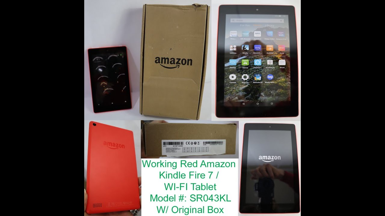 Red Amazon 7 in screen Kindle Fire 7 Reading Touchscreen Tablet + Wi-Fi ...