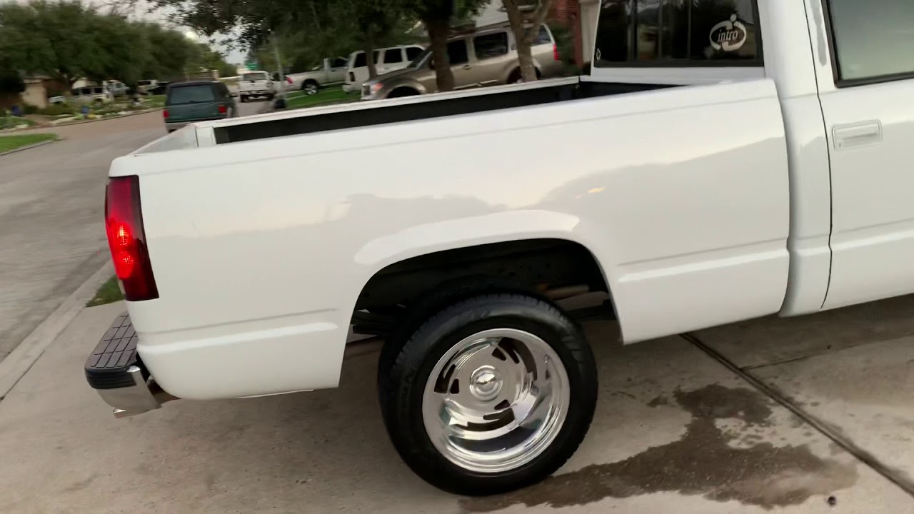 1990 Chevy truck on 17x11 intros - YouTube