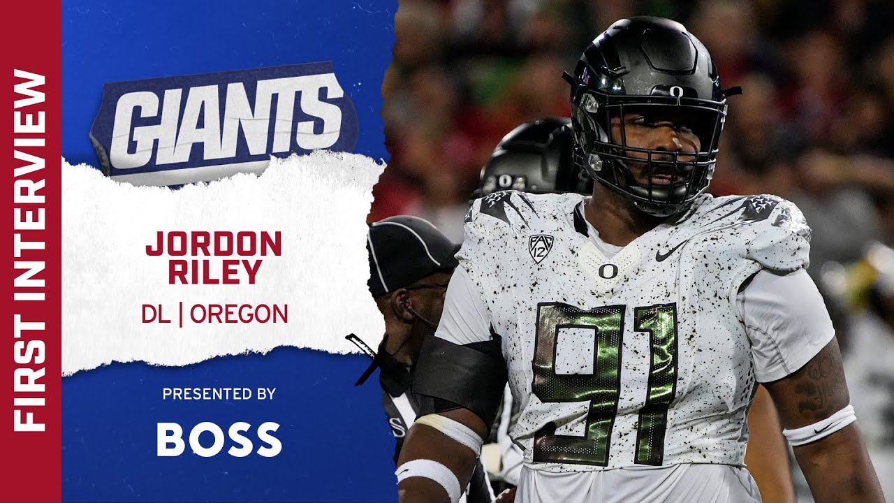 Giants Draft DL Jordon Riley: FIRST Interview as a New York Giant - YouTube