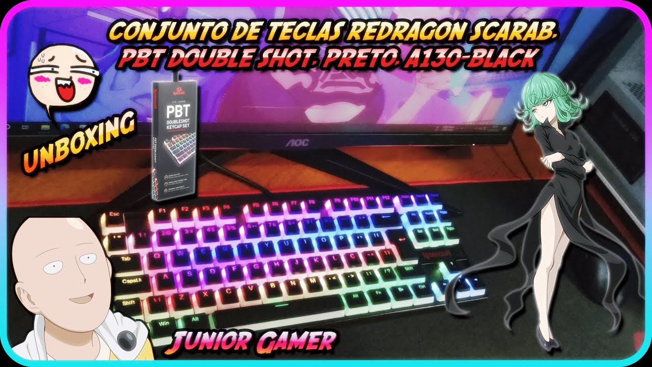 CONJUNTO DE TECLAS REDRAGON SCARAB - PT-BR [UNBOXING & REVIEW Full HD ...