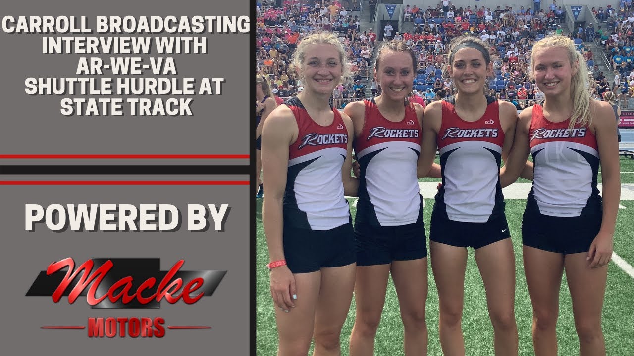 Tyler Brunner talks with the AWV Girls Shuttle Hurdle team at 2021 ...